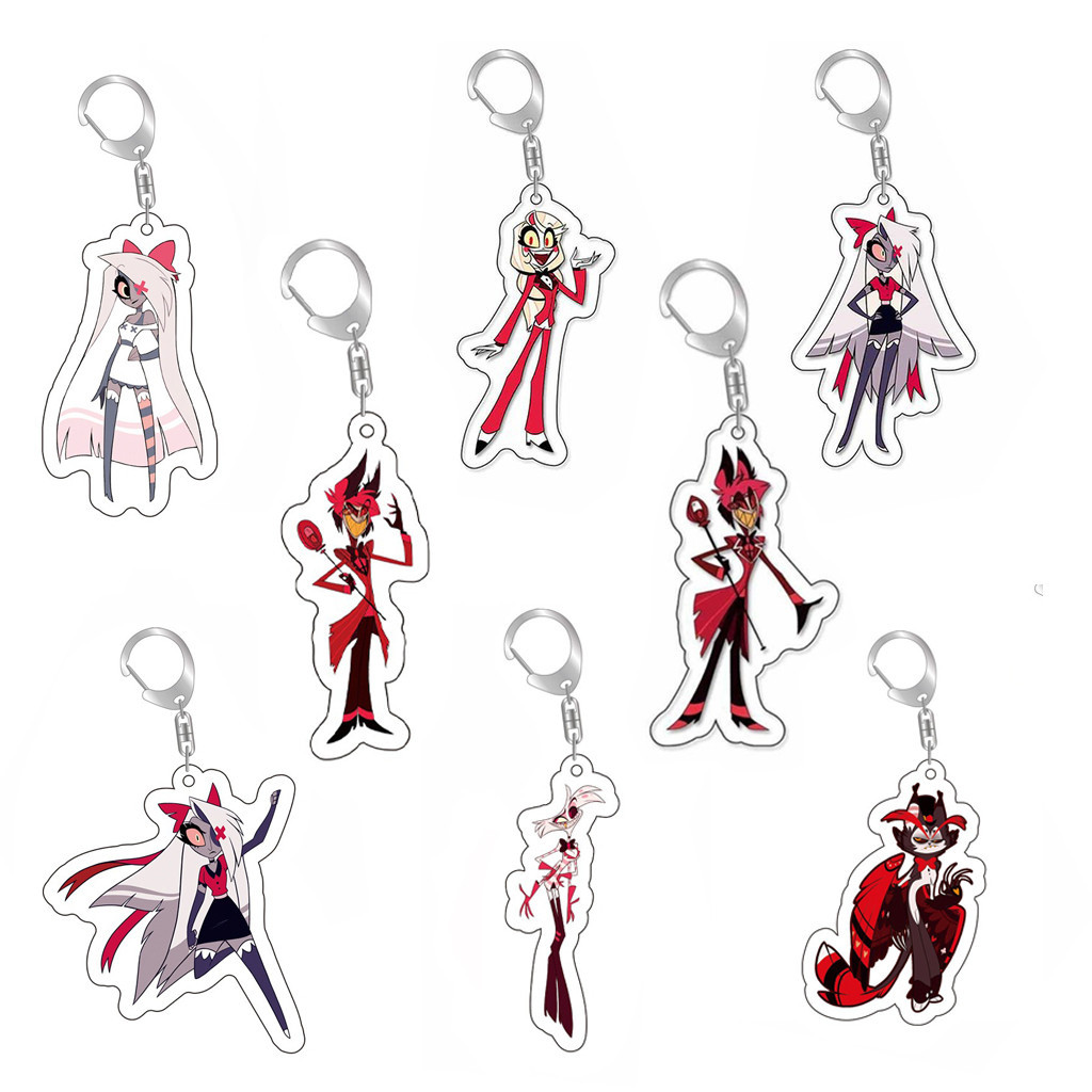 Hazbin Cosplay Hotel Keychains Cartoon Anime Characters Alastor Acrylic ...