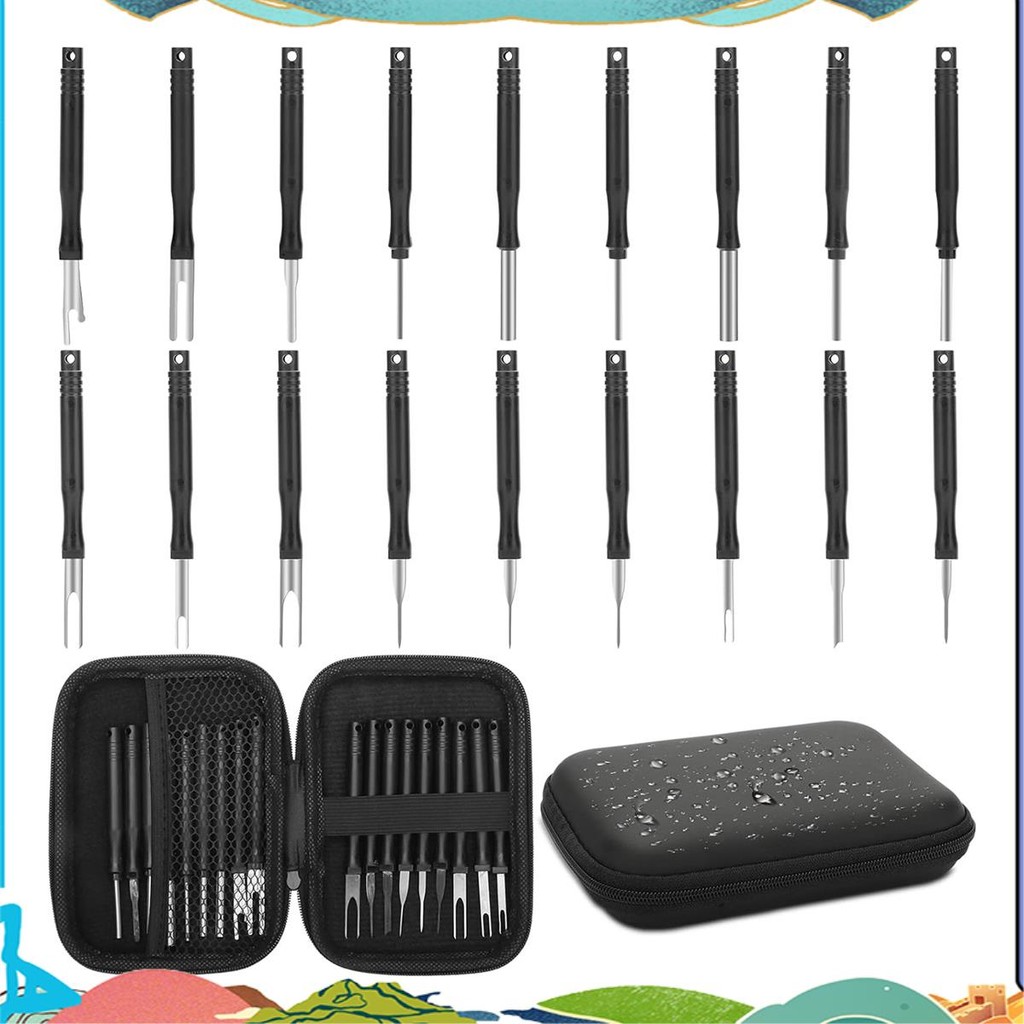 Terminal Removal Tool Set 18PC Pin Extractor Tool Set Kit Depinning ...