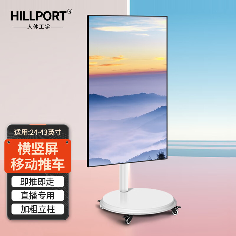 HILLPORT Vertical Screen Monitor Floor Stand Computer Display with ...