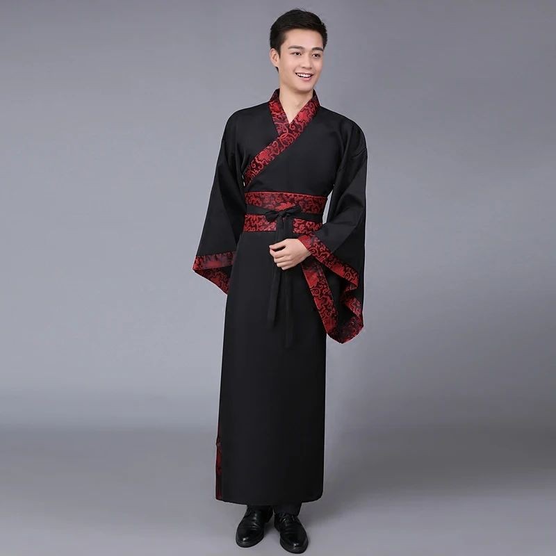 New Men Chinese Traditional Costume Male Red Hanfu Chinese Ancient ...