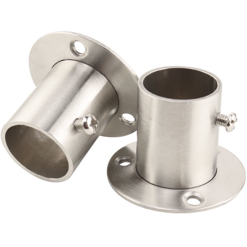 Wardrobe Clothes Rail Bracket Stainless Steel Pipe Base Fixed Bracket ...