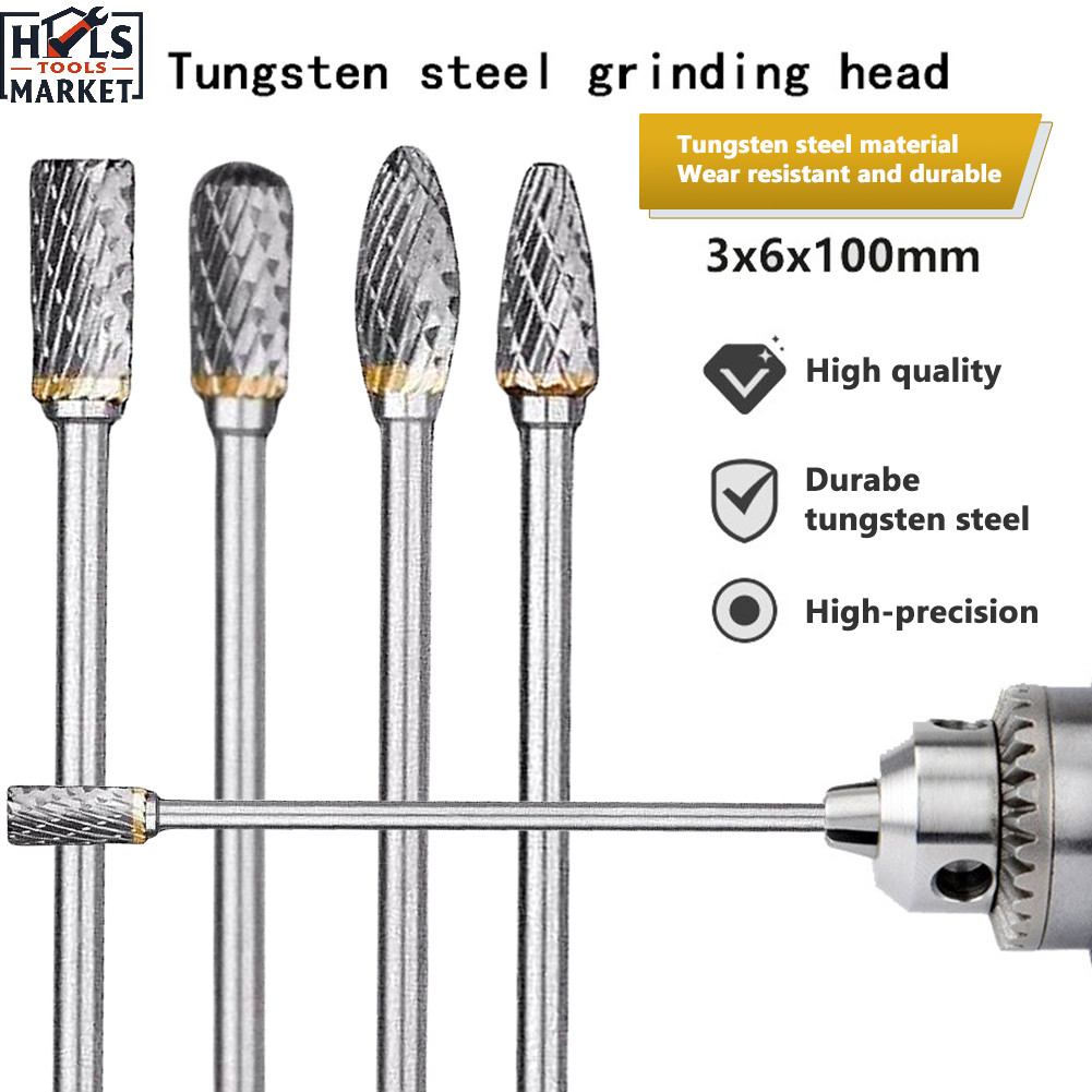 1Pc 3x6x100mm Tungsten Carbide Rotary Burr Mata Porting Tool Metal ...