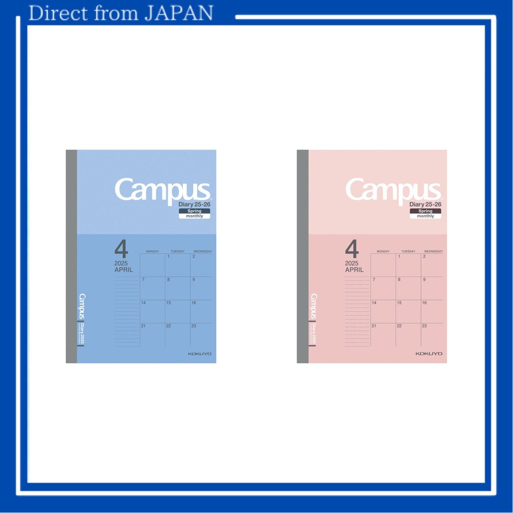 KOKUYO Notebook Campus Diary 2025 Spring Monthly Block Standard Type A5 Blue Ni-CMB-A5-254 ...