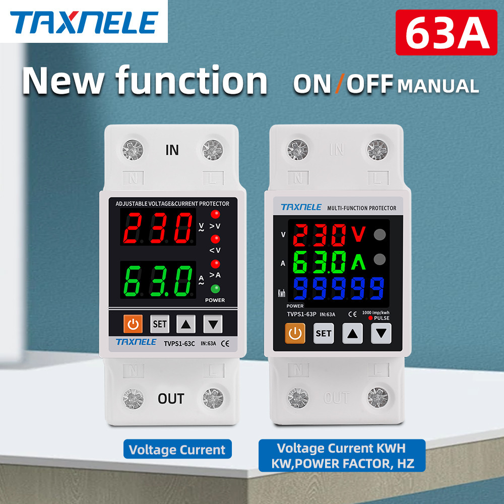 Display Din Rail Adjustable Over Under Voltage Over Current Protection ...