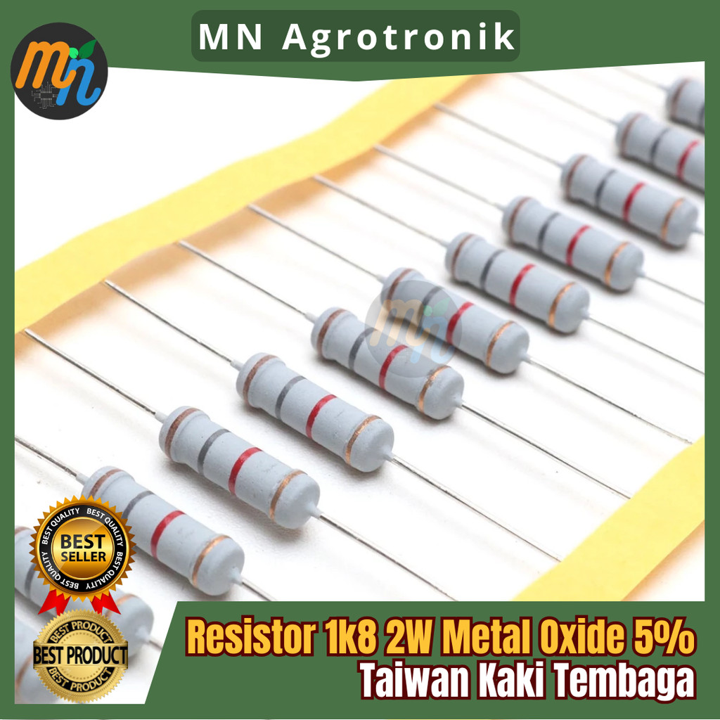 Resistor 1K8 1.8K 2W Metal Oxide 5% Taiwan Copper Feet | Shopee Philippines