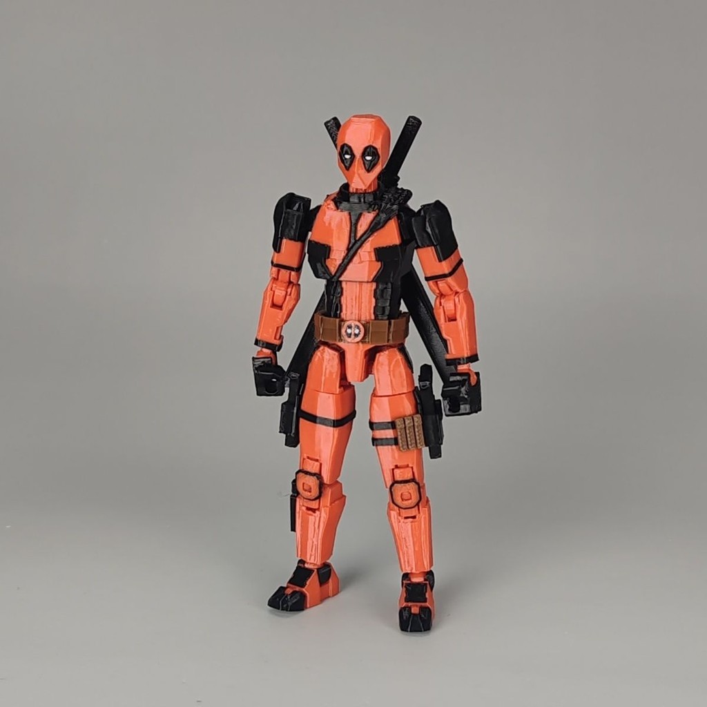 9l Original Body Marvel Deadpool Multi-Joint Lucky 133D Printing Action ...