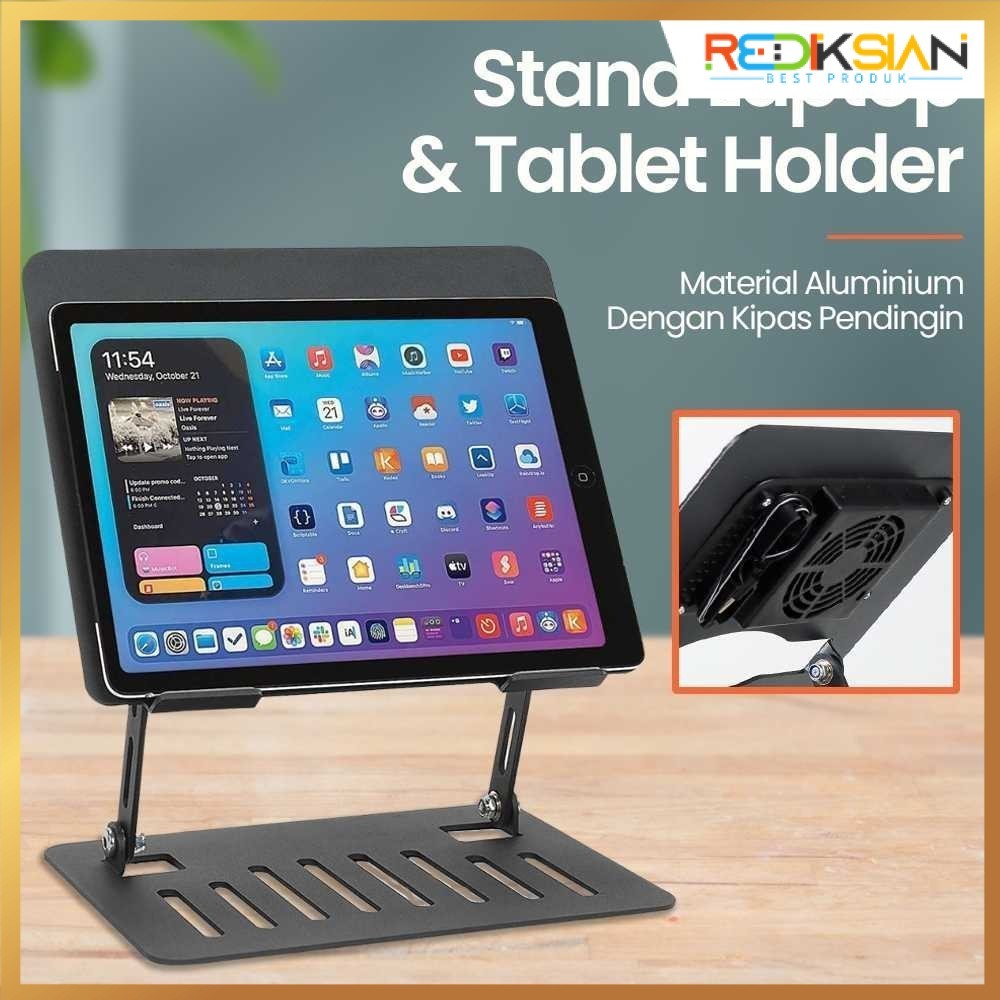 Laptop Stand Bracket Tablet Holder Aluminum Cooling Fan | Tablet Holder ...