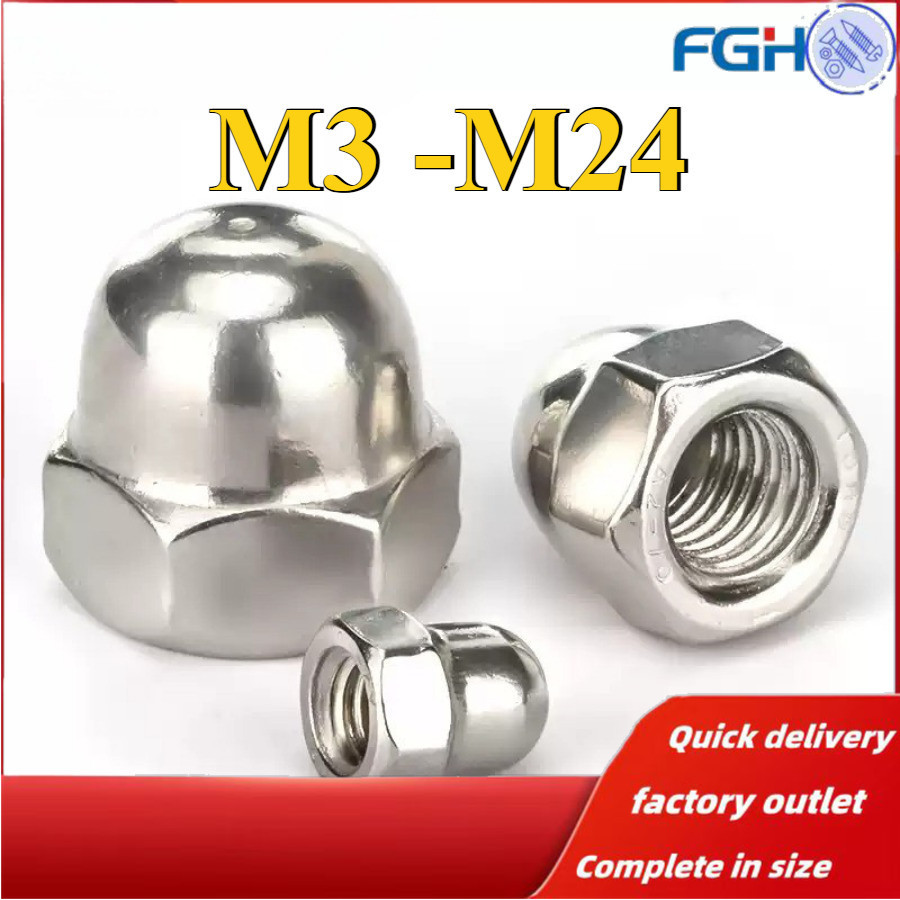 304 Stainless Steel Cap nut / Capnut / Dome cap nut M3/M4/M5-M24 [FGH-DM-1] | Shopee Philippines