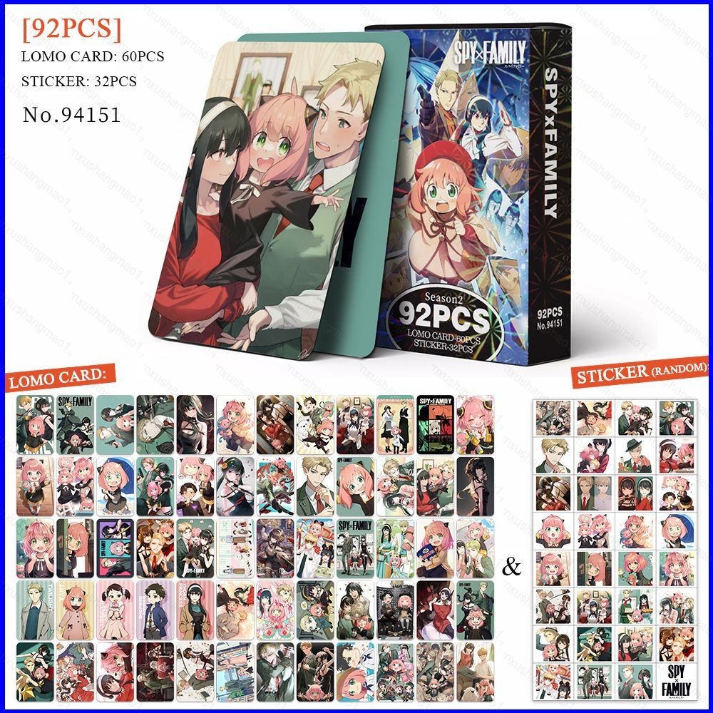 XU1 92pcs Spy x Family Laser Lomo Cards Anime Mini Card Postcard HD ...
