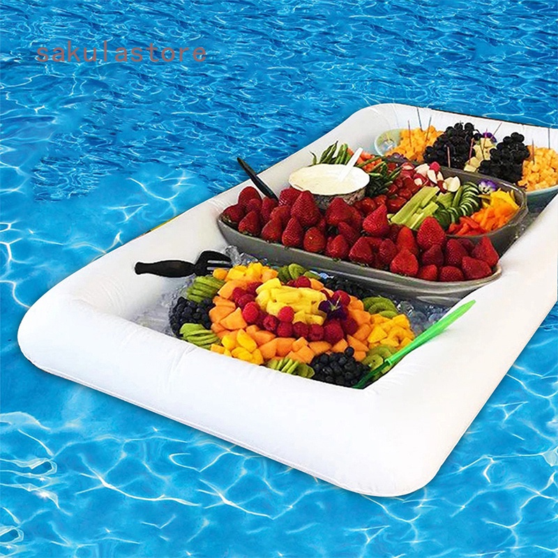 Portable Swimming Pool Floating Beer Table Inflatable Ice Bucket ...