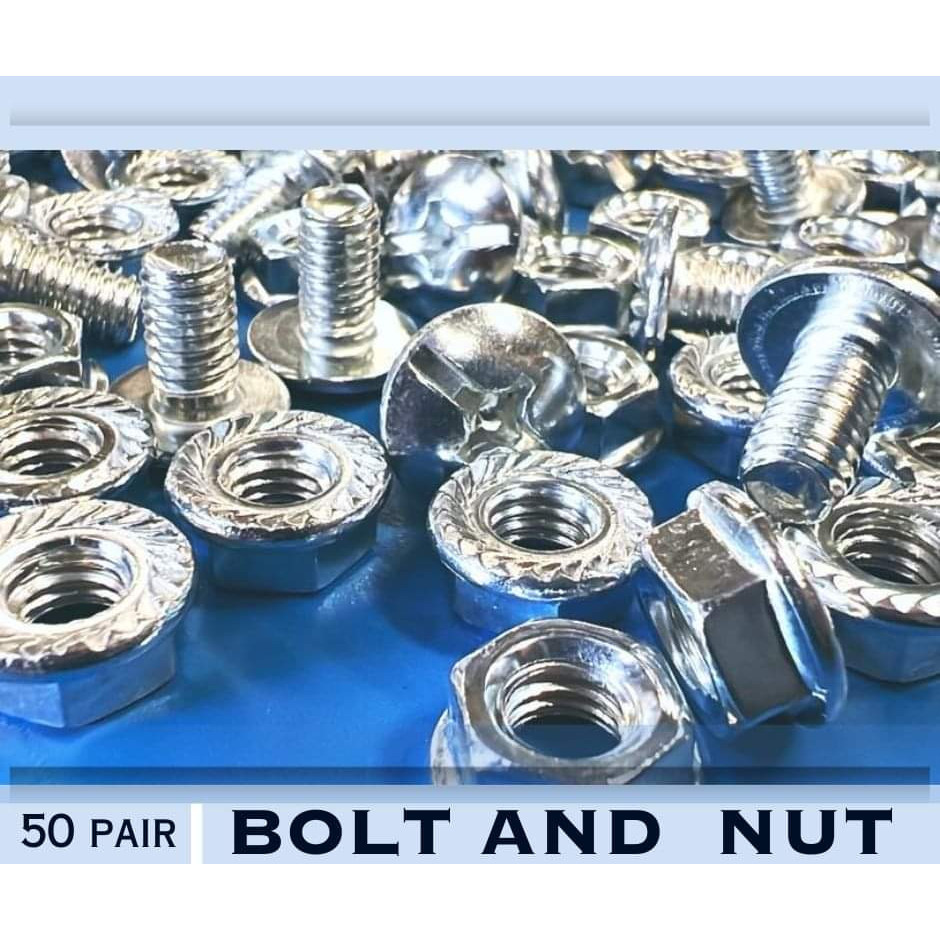 50 pair Bolt and Nut Screw & 10 pcs Corner Plate for Slotted Angle Bar ...