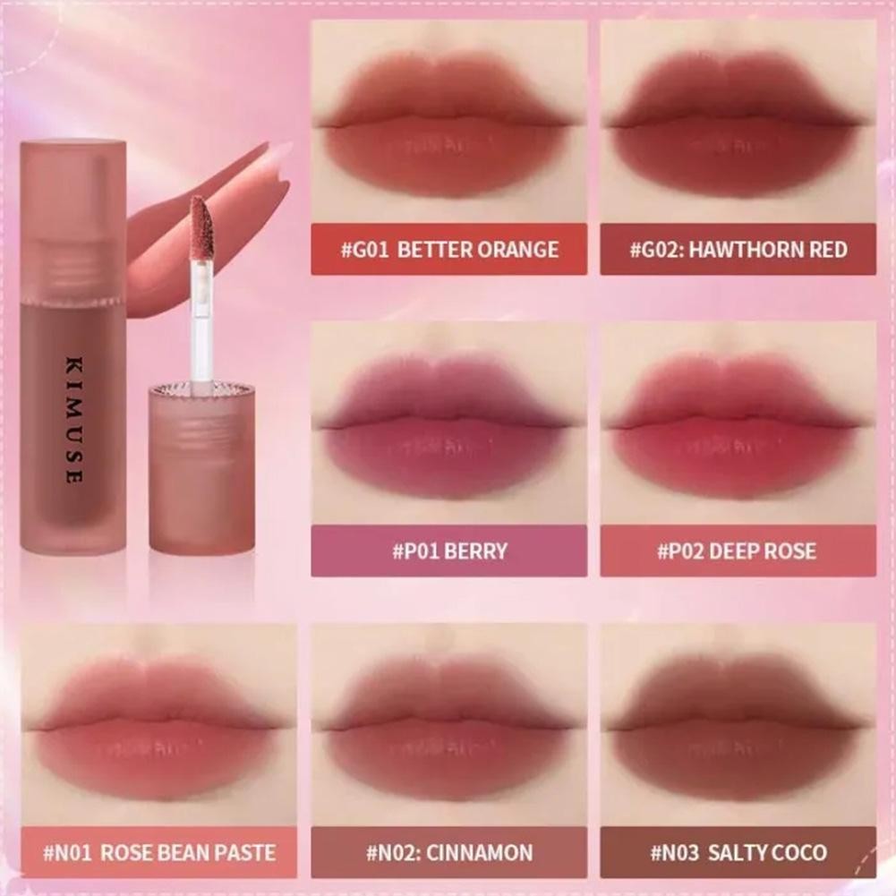 KIMUSE Water Tint Lip Glaze 13 Colors Waterproof Long Matte Lipstick ...