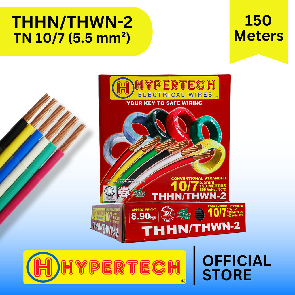 Hypertech THHN/THWN2 Stranded Wire #10/7 -150meters High-Performance Electrical Wires 100% Lead ...