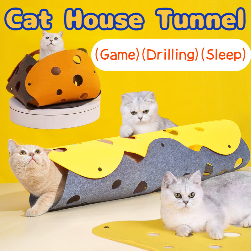 Cat Tunnel Play Cat Spliced Tunnel Toy Cat Bed Cat House Felt Cat Nest ...