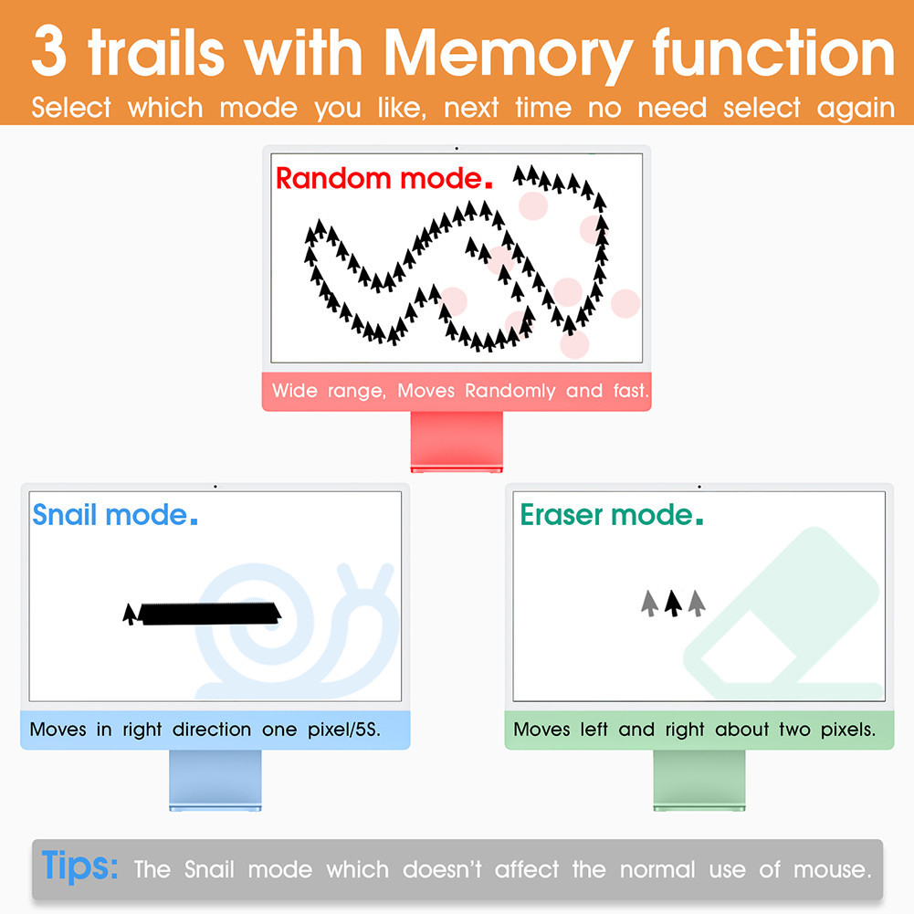 Mini Automatic Mouse Jiggler Undetectable USB Automatic Move Cursor for ...