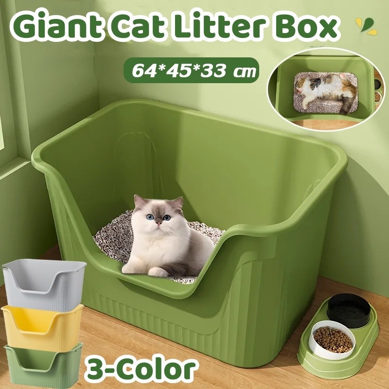 Giant Cat Litter Box Splash Proof Cat Toilet Open Type Cat Litter Basin ...