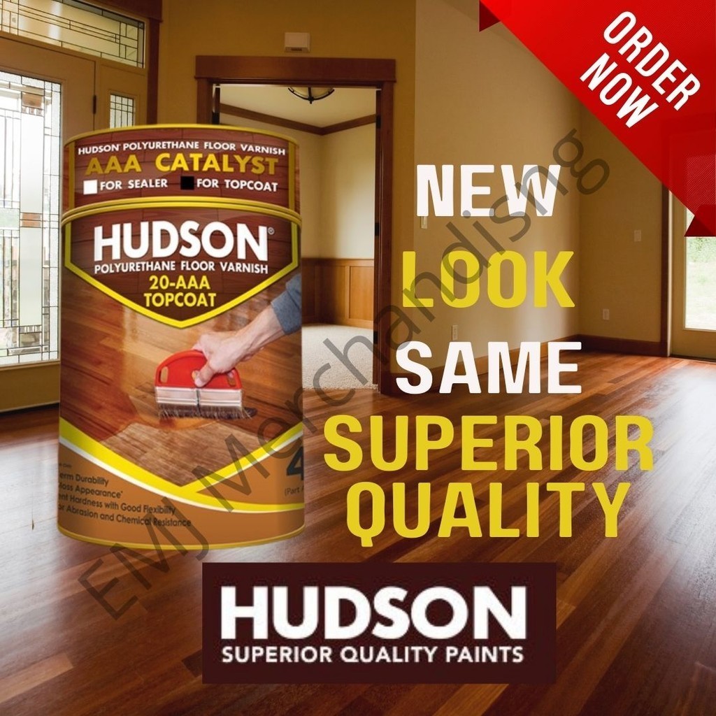 EMJ Hudson Polyurethane Floor Varnish Top Coat in Liter Clear Gloss PU ...