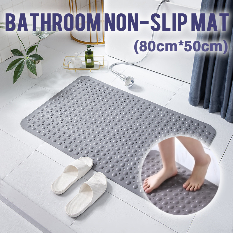 80cmX50cm thickened PVC bathroom mat toilet mat suction non-slip mat ...