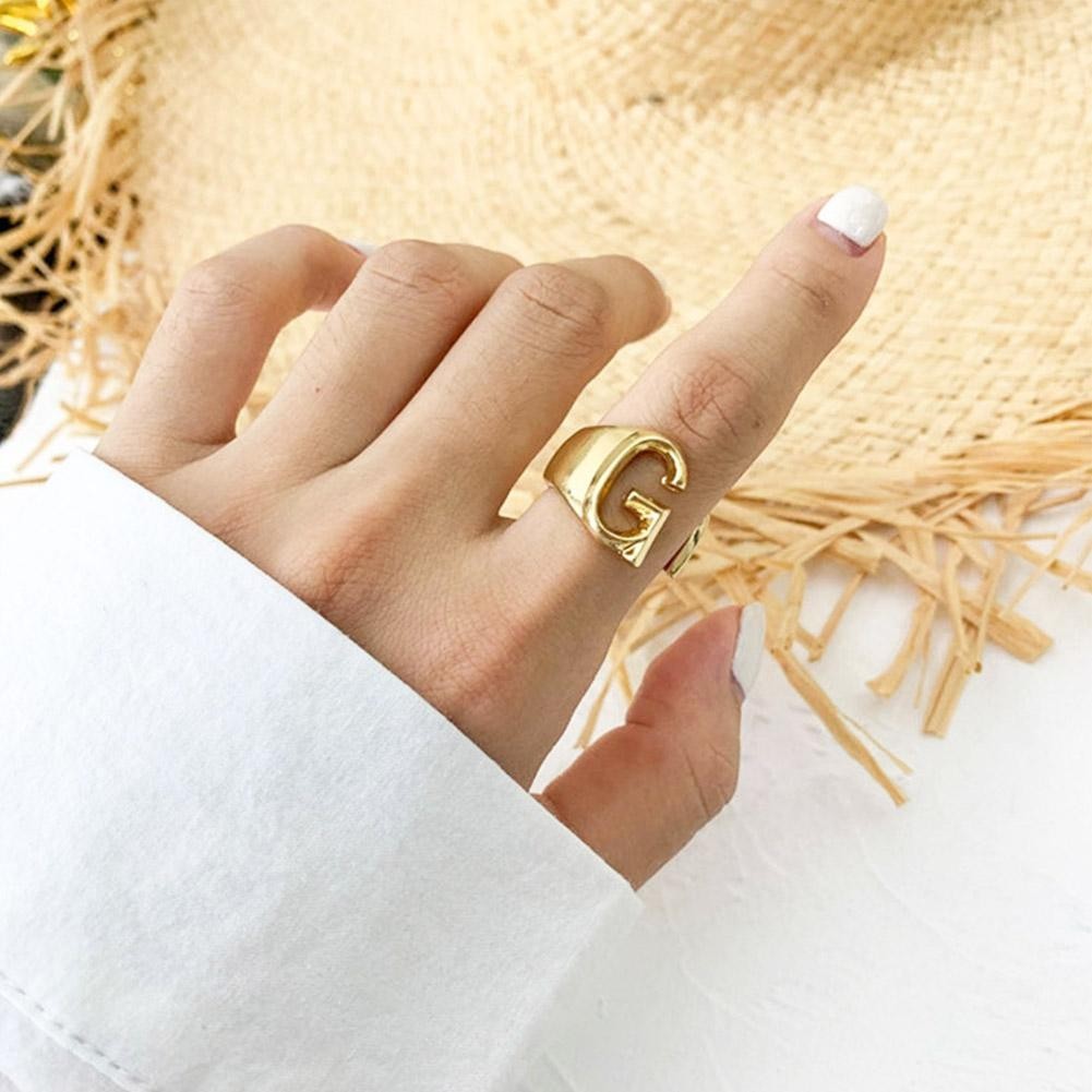 GUTS Letter Ring Women's Opening Adjustable Fashion Personality Ring ...