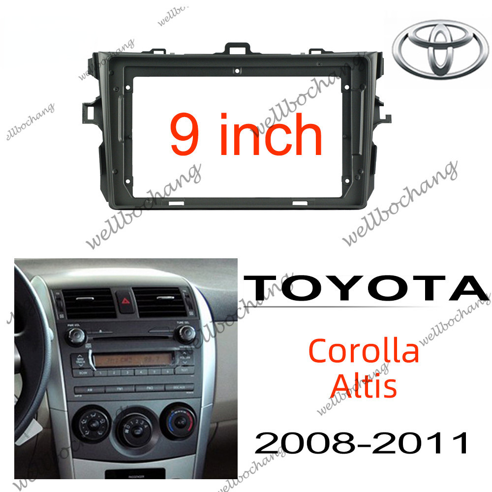 2din stereo panel fit for Toyota Corolla Altis 2007-2013 9 inch head ...