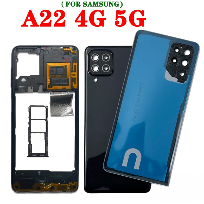A22 Back Battery Cover Middle Frame Housing For Samsung Galaxy A22 4g ...