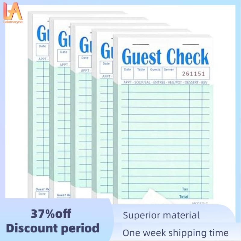 5 Pack Guest Check Books Restaurant Order Pad 50 Sheets/Pack | Shopee ...