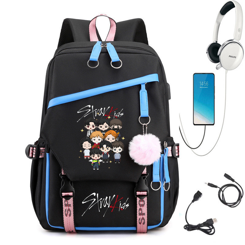 Stray Kids Backpack USB Unisex K-Pop Style School Bag | Shopee Philippines