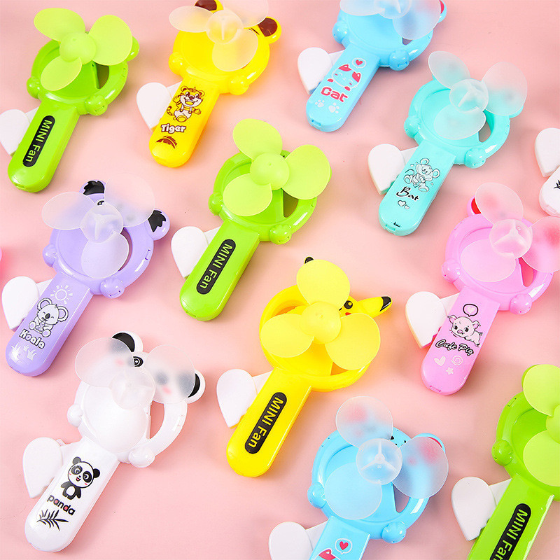 Mini Press Small Fan Children Handheld Cartoon Manual Fan No Battery ...