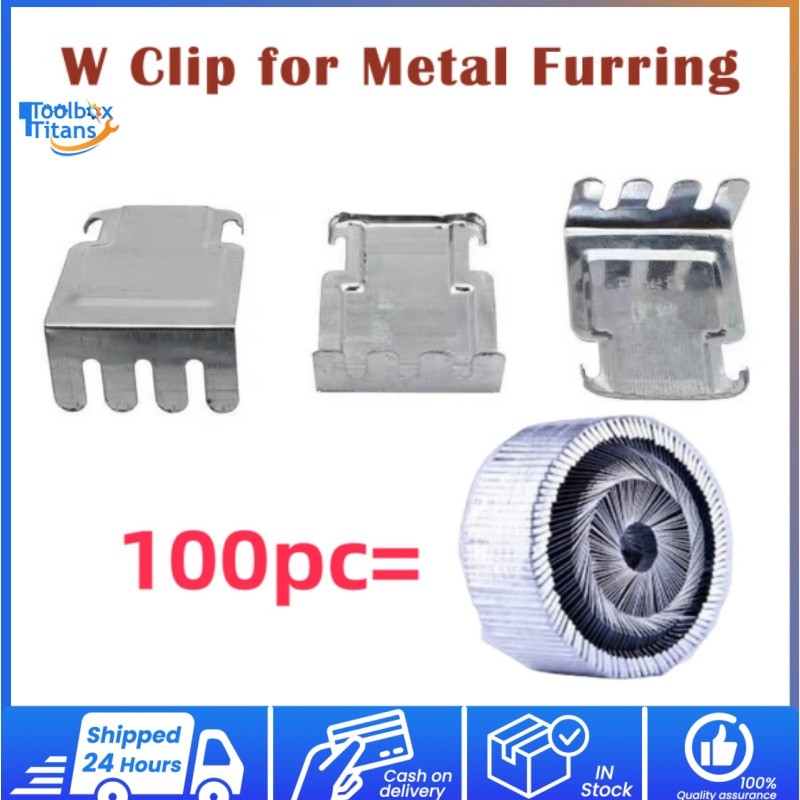 100PCS W clip Double Furring Clip W Clip Metal Furring Wall Clip for ...