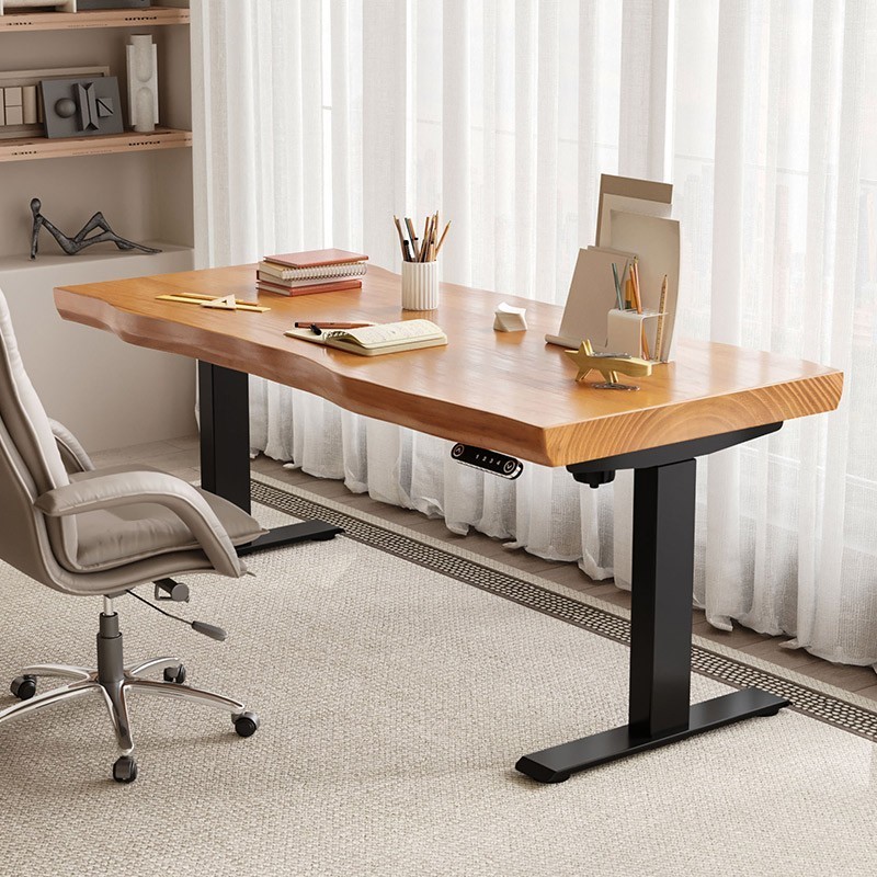 Solid Wood Large Desk Study Office Computer Desk Smart Electric ...