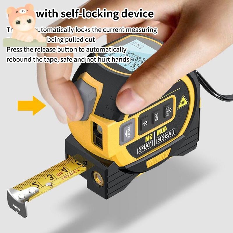 Laser Tape Measure 3-in-1 with Large LCD Display | Digital Laser Measurement Tool in/ft/m Scales ...