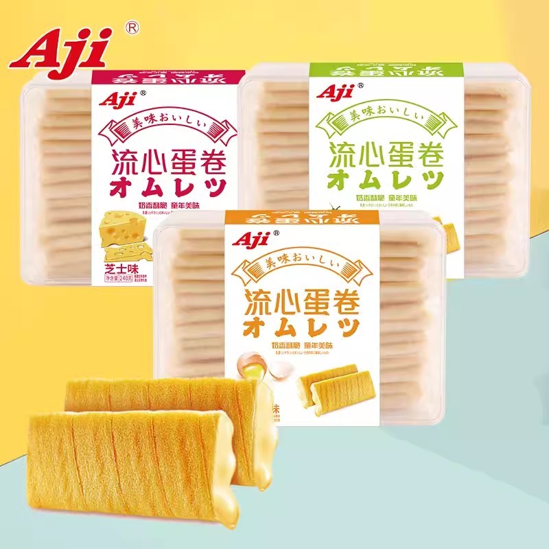 aji Flowing Salted Egg Yolk Egg Rolls Snacks Crispy Leisure Food Cheese ...