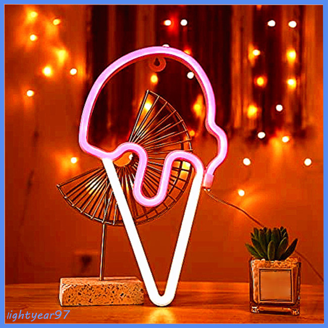LIGHTYEAR Ice Cream Neon Sign LED Light, Battery Or USB Powered Neon ...