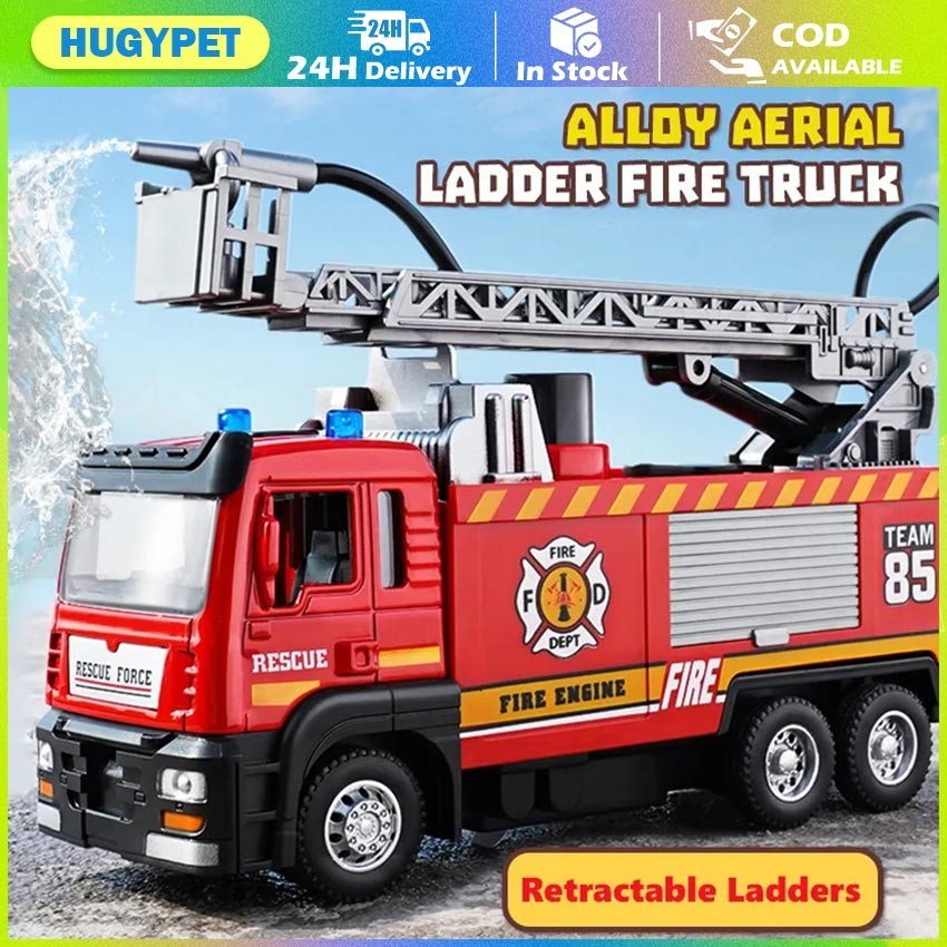 Fire Engine Ladder Trucks Metal Diecast Toy Cars Models for Boys Kids ...