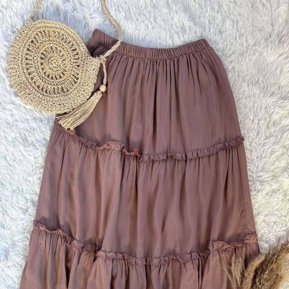 Calliah Solid Frill Skirt | Shopee Philippines