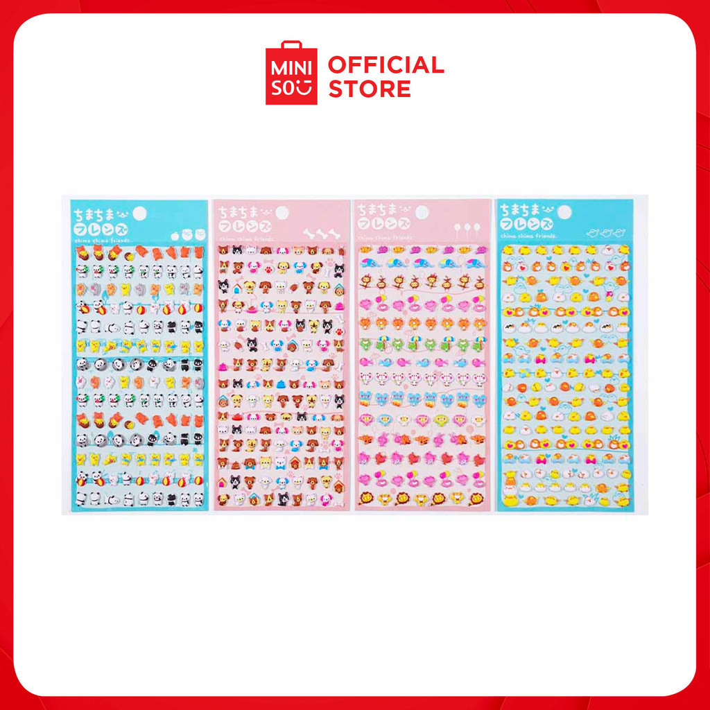 MINISO Cute Animal Cartoon Foam Stickers (B) (4 Assorted Models ...