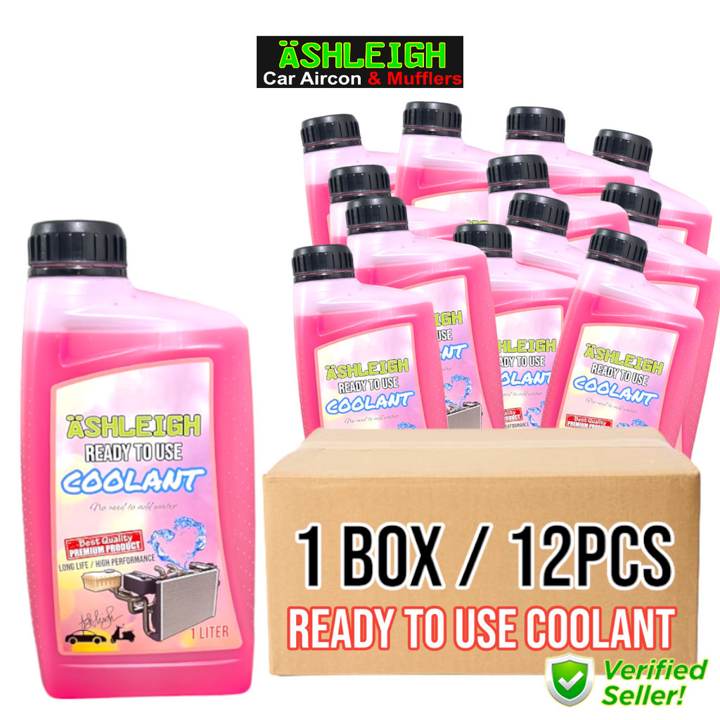 1Box (12pcs) Coolant Ready to use PINK 1Liter anti-rust antifreeze long ...