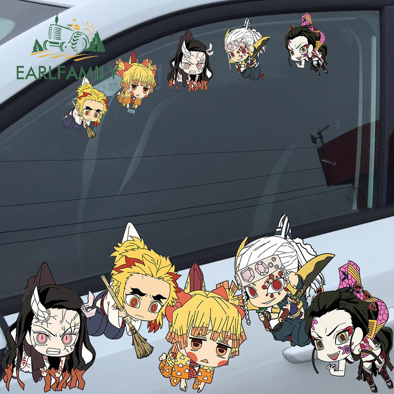 EARLFAMILY 13cm Demon Slayer Car Stickers Daki Nezuko Hang Rear ...
