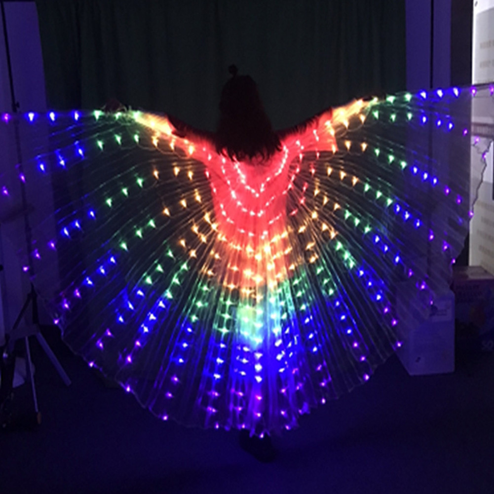 LED Light Up Belly Dance Costume Angle Isis Wing with Sticks for Adults ...