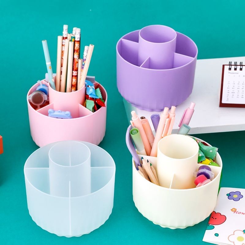 Plastic Pencil Holder Capacity Pen Holder Multifunctional 360 Degree ...