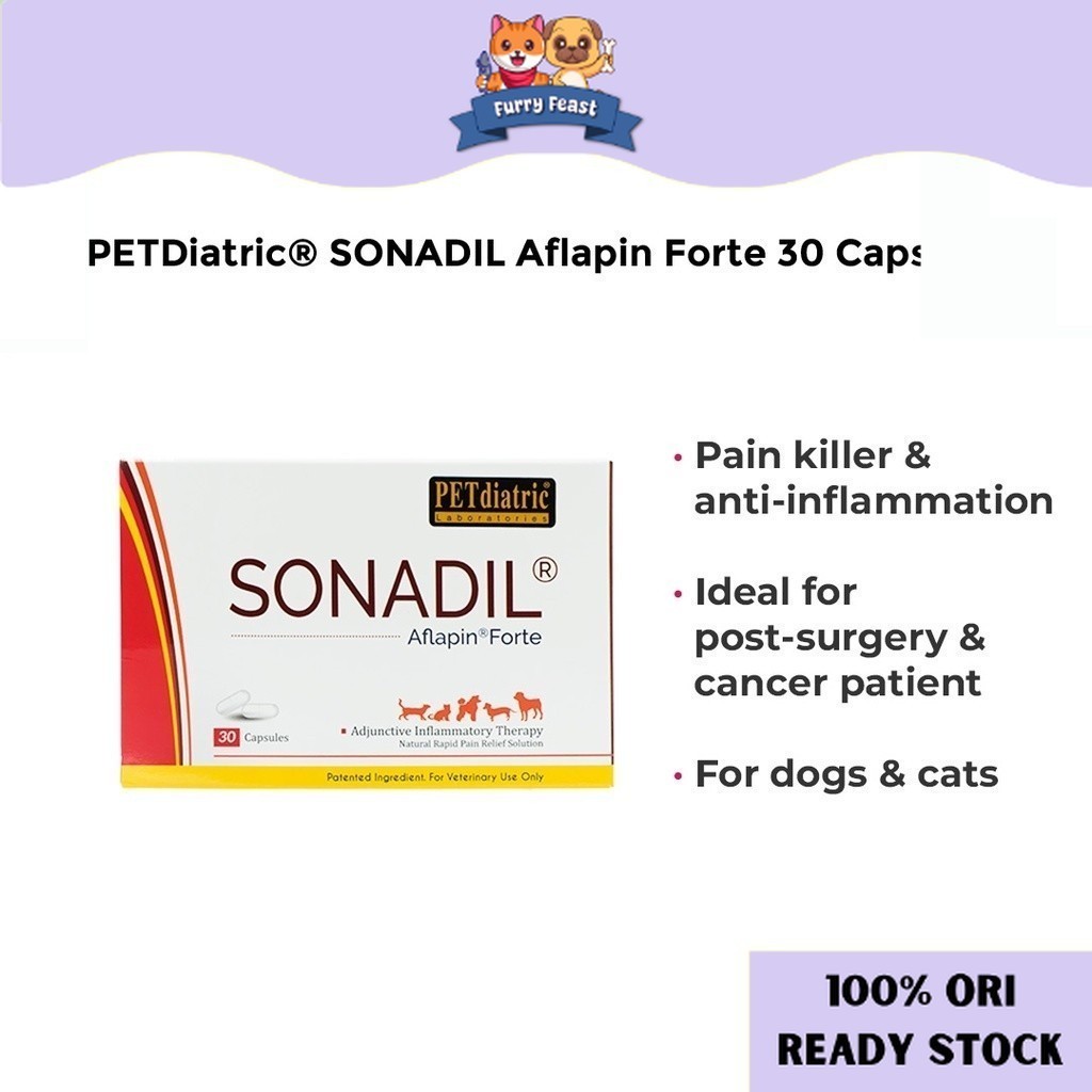 PETdiatric SONADIL Aflapin Forte 30 Capsules For Cats and Dogs Pain ...