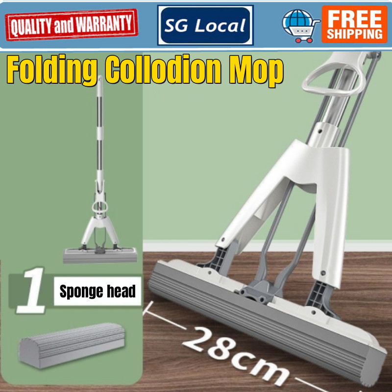 SG Local- Folding Collodion Mop Set Wet and Dry Dual-Use Mop Quick Dry ...