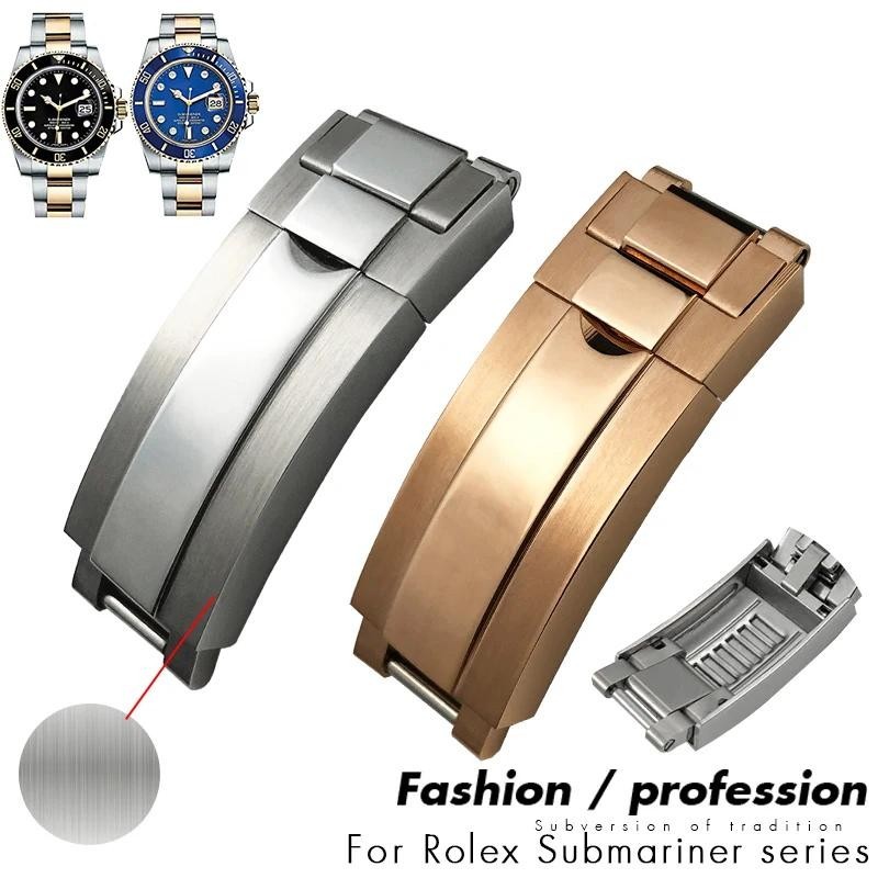 316L 9mm Stainless Steel Glide Lock Folding Buckle for Rolex submariner ...