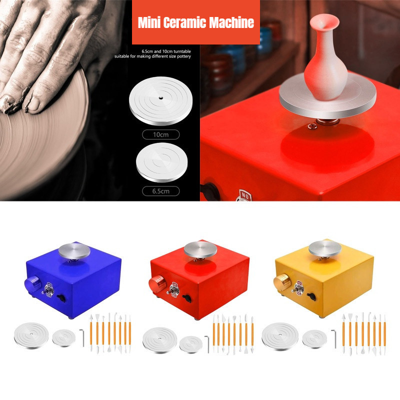 School Ceramic Teaching Mini Electric Pottery Wheel Machine Home DIY ...