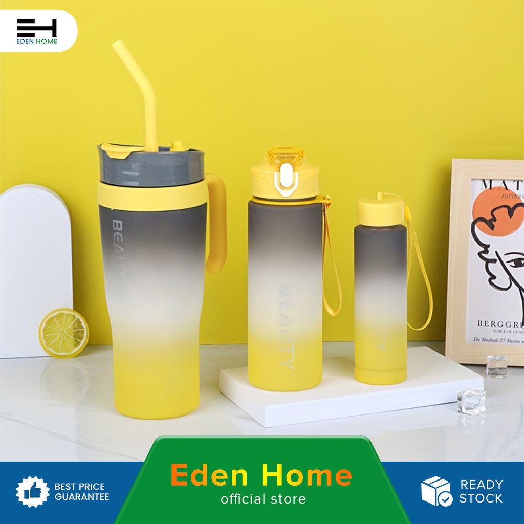 Eden Trendy Gradient Color Water Tumbler 3in1 Bottle Set | Shopee ...