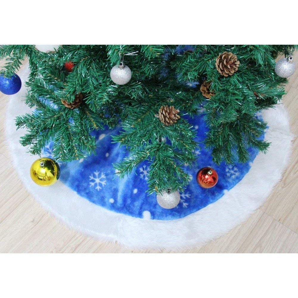 122 Cm Creative New Christmas Decoration Tree Skirt Blue Tree Skirt ...