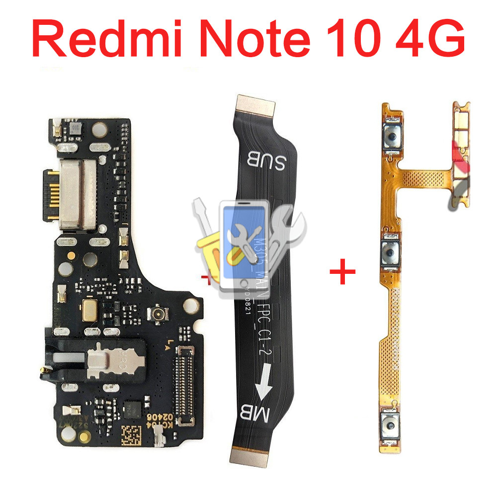 Motherboard Flex Cable For Redmi Note 10 4G Power Volume Flex Button ...