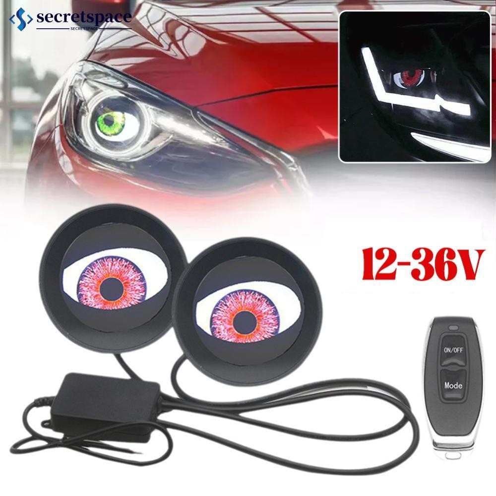 SECRETSPACE 12-36V 3 Inch Car Dynamic Devil Eyes Lights Demon Red Eye ...