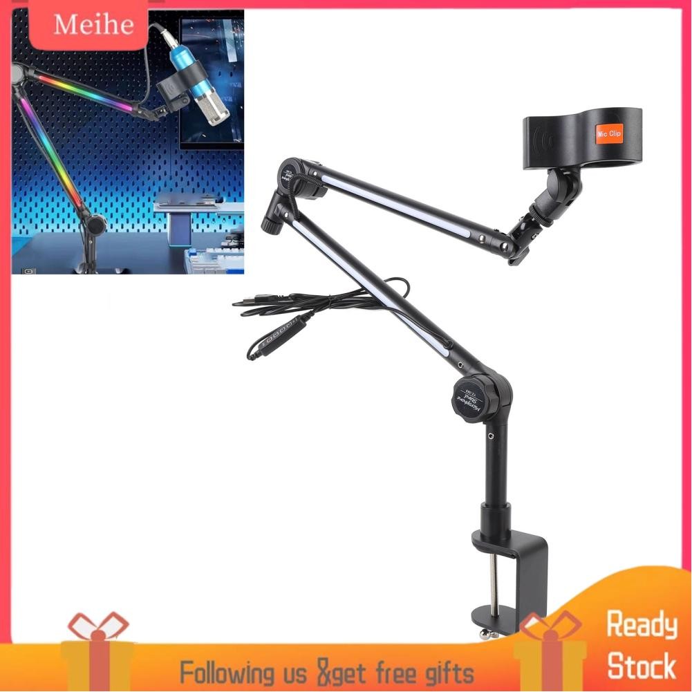 Meihe Microphone Stand Dynamic RGB Boom Arm 3/8 and 5/8 Connectors 180 ...