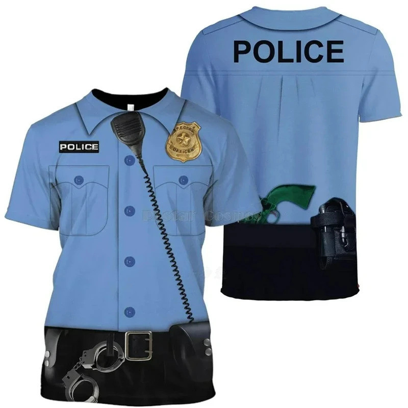 3D Printed Cosplay Police Doctor Uniform Summer Kids Comfortable Top ...